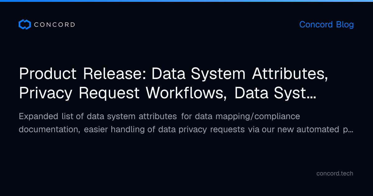 Product Release: Data System Attributes, Privacy Request Workflows ...