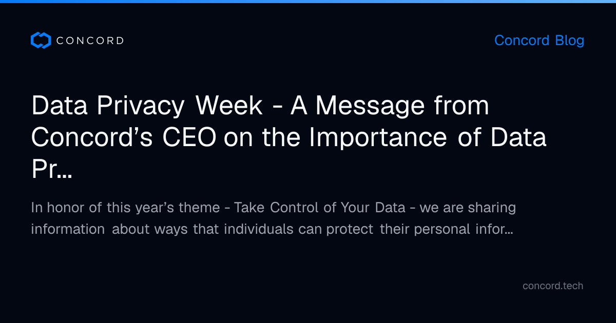Data Privacy Week - A Message from Concord’s CEO on the Importance of ...