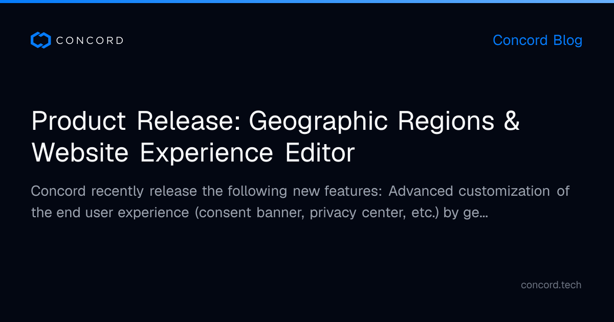 Product Release: Geographic Regions & Website Experience Editor