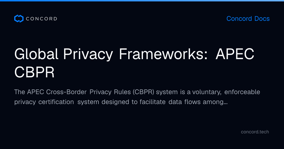 Global Privacy Frameworks: APEC CBPR | Concord