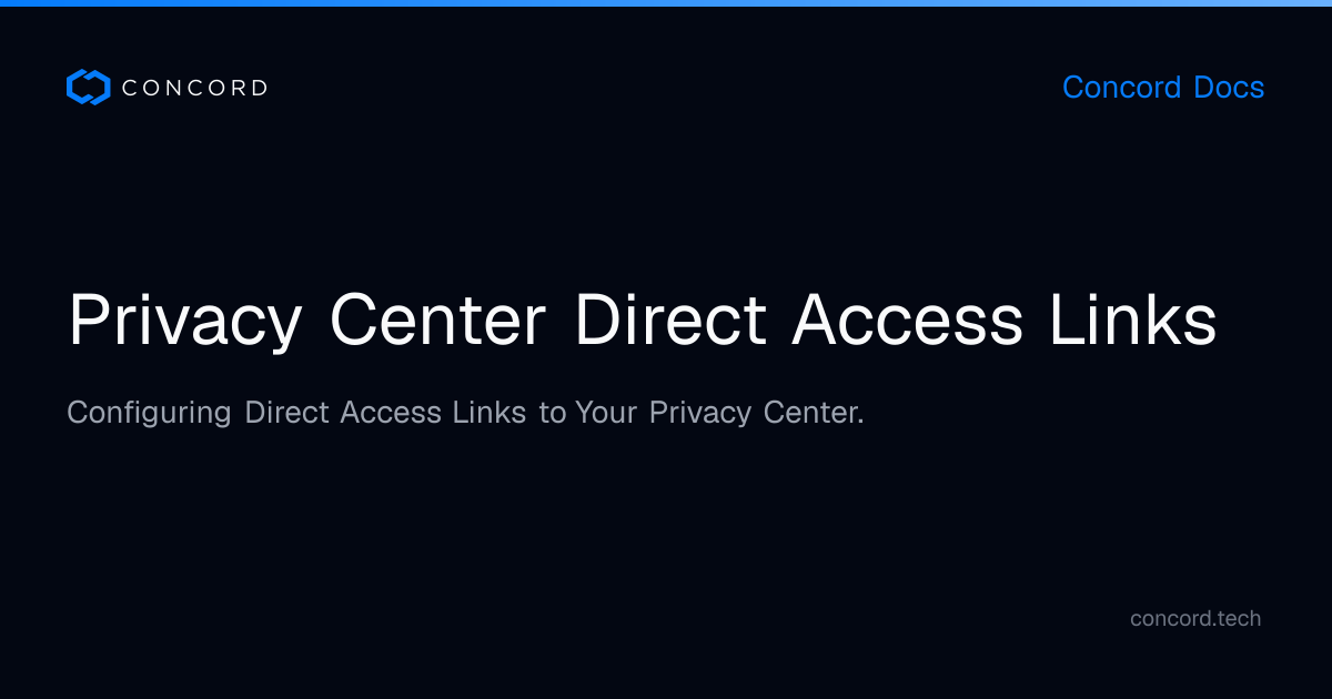 Privacy Center Direct Access Links | Concord