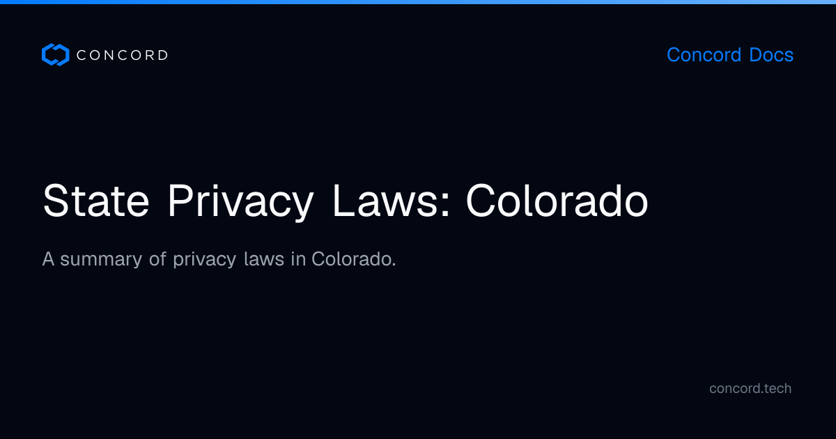 State Privacy Laws: Colorado | Concord