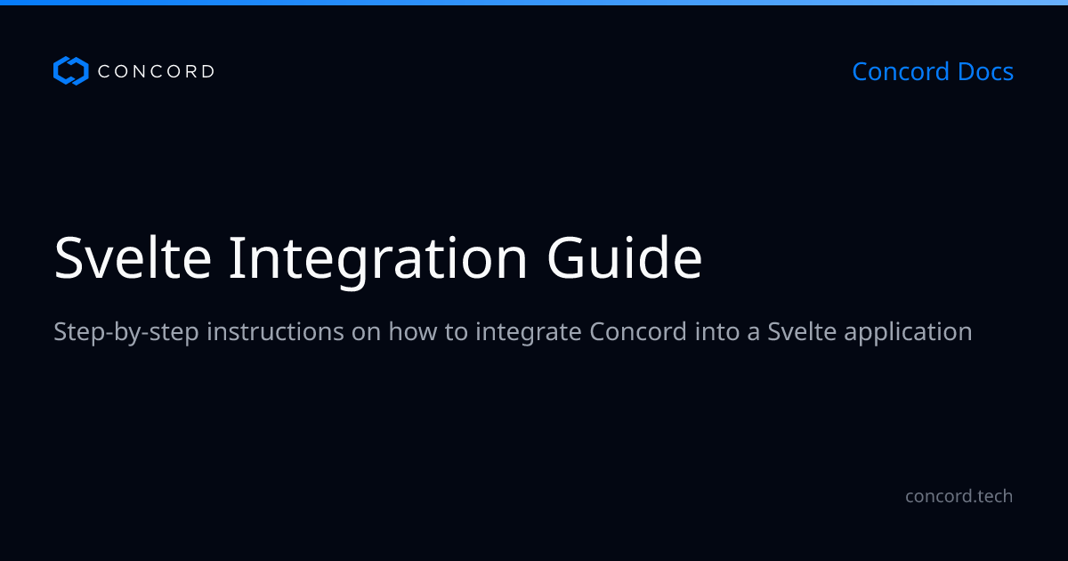 Svelte Integration Guide | Concord